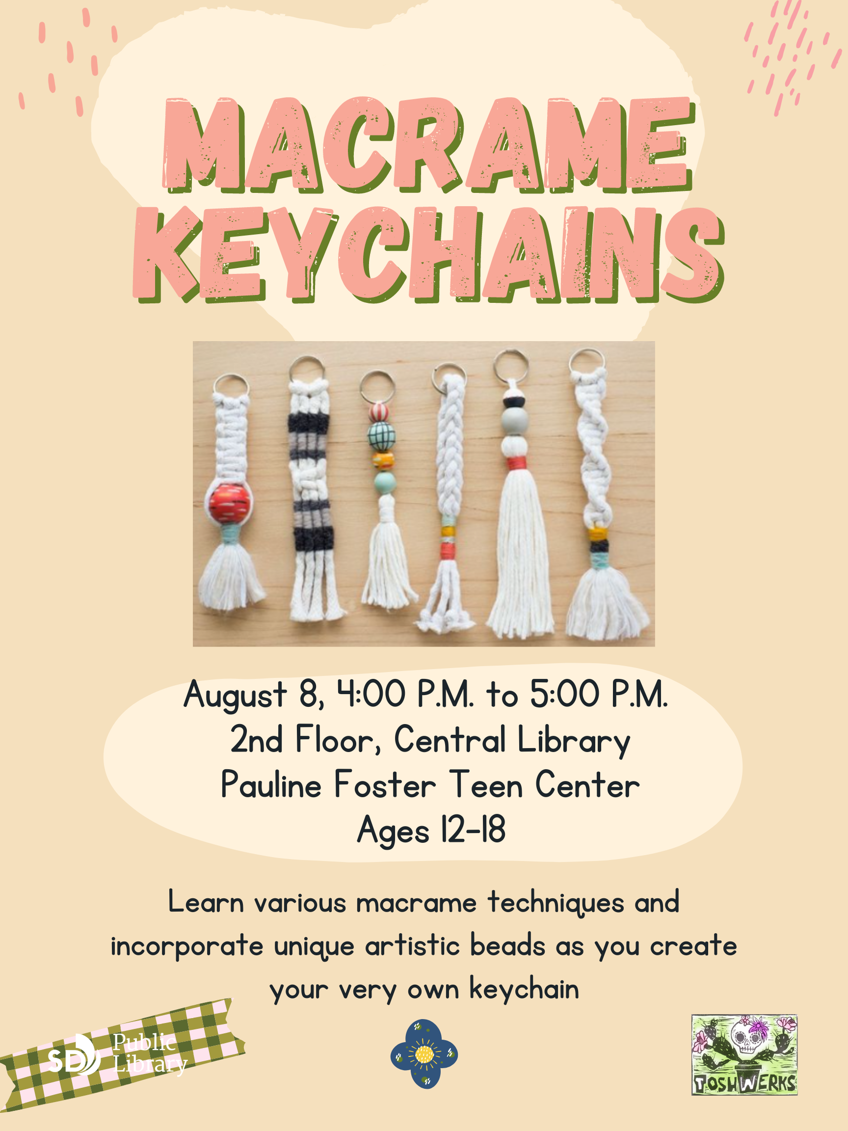 ToshWerks: Macrame Keychain | San Diego Public Library